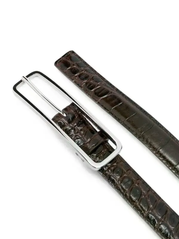 SOLOTRE Croc-effect Leather Belt