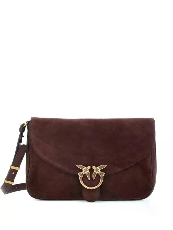 Pinko Love Bag Satchel Medium Crossbody Bag In Suede - Brown