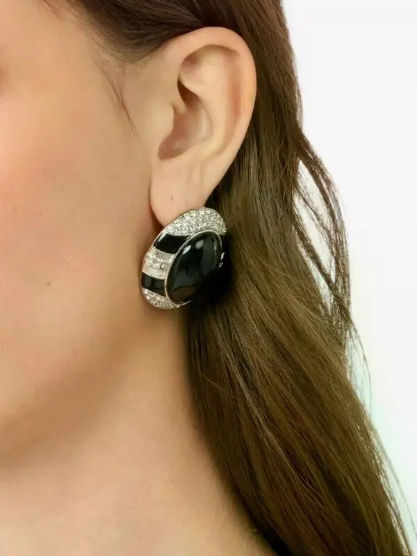 Roberto Cavalli Crystal-embellished Enamel Earrings