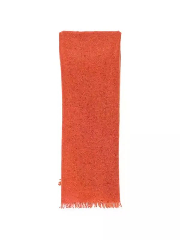 MOULETA Fringed Brushed Scarf - Orange