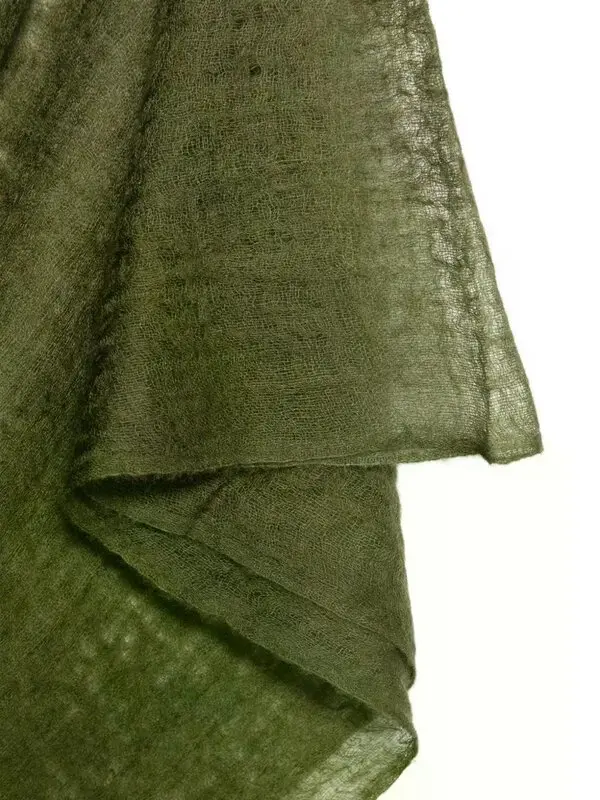 MOULETA Frayed-edges Scarf - Green