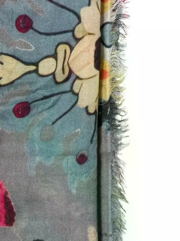 MOULETA Floral-print Frayed Scarf