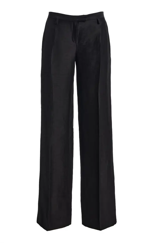Calvin Klein Emely Low-rise Linen-silk Straight-leg Pants