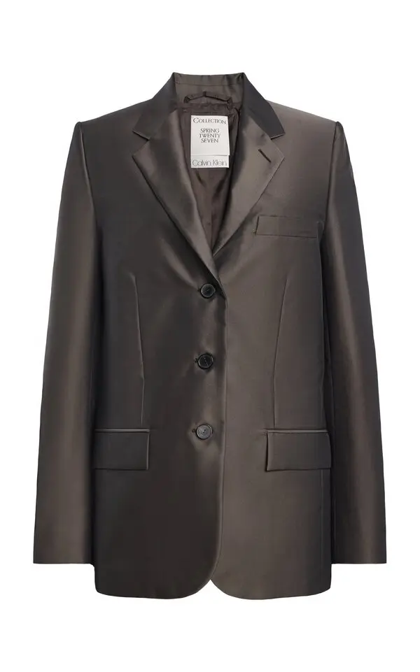 Calvin Klein Amora Single-breasted Silk Jacket