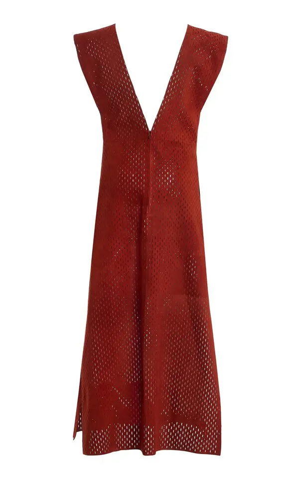 Calvin Klein Mila Cutout Leather Maxii Dress