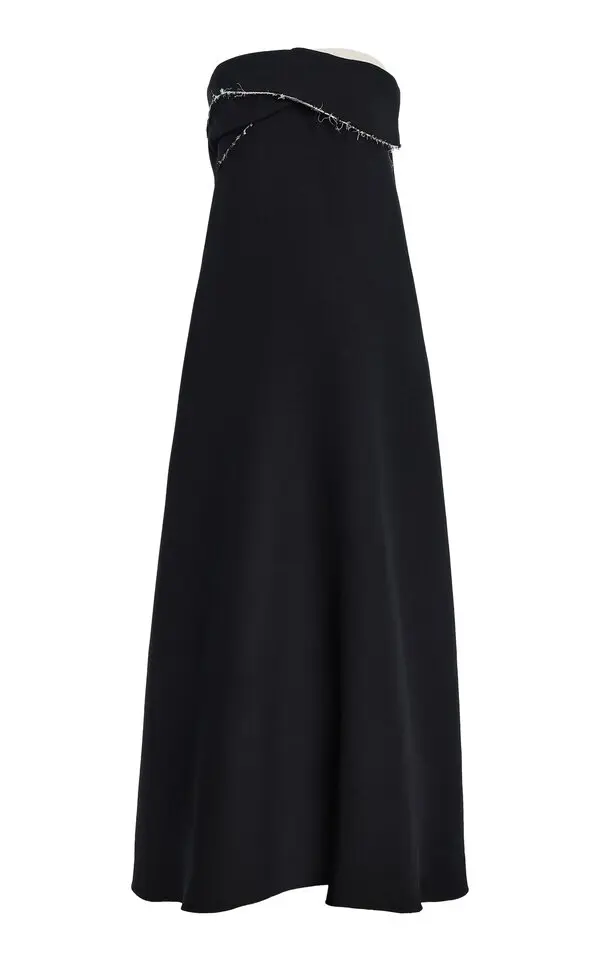 Calvin Klein Lavander Strapless Virgin-wool Midi Dress