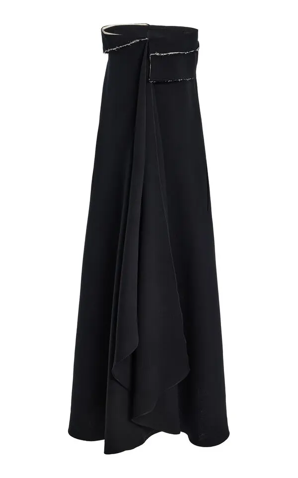 Calvin Klein Lavander Strapless Virgin-wool Midi Dress