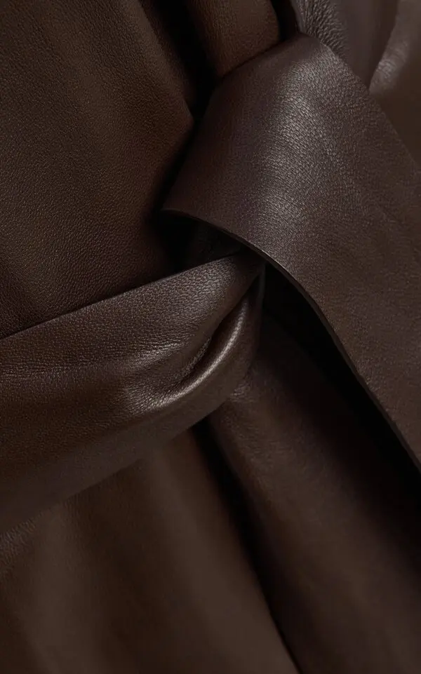 Calvin Klein Cicely Belted Leather Coat