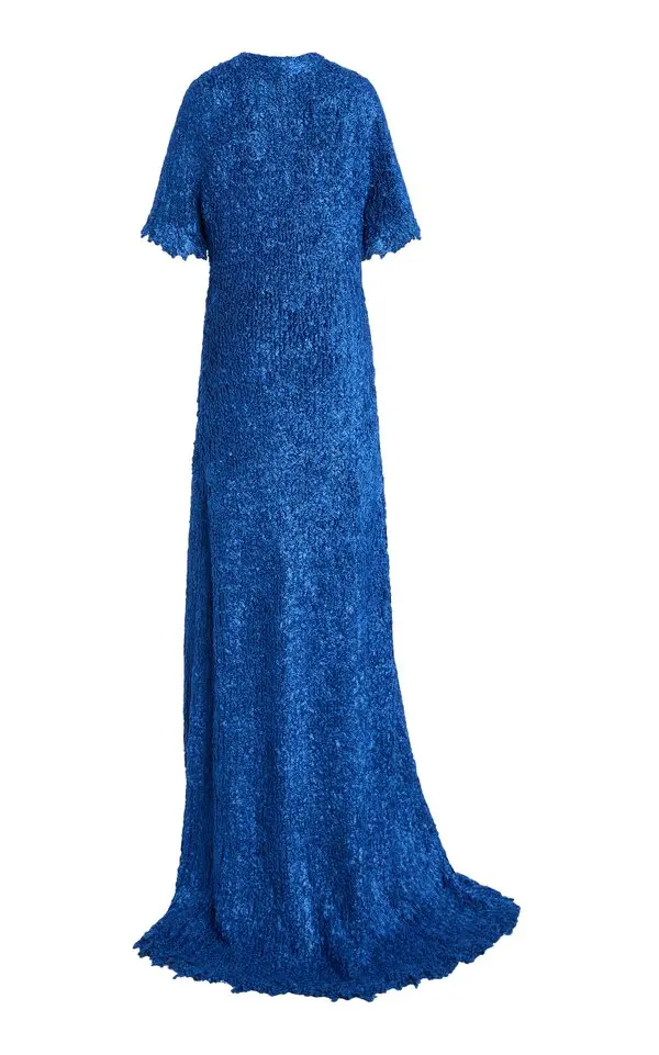 Calvin Klein Ismene Crinkled Silk Maxi Dress