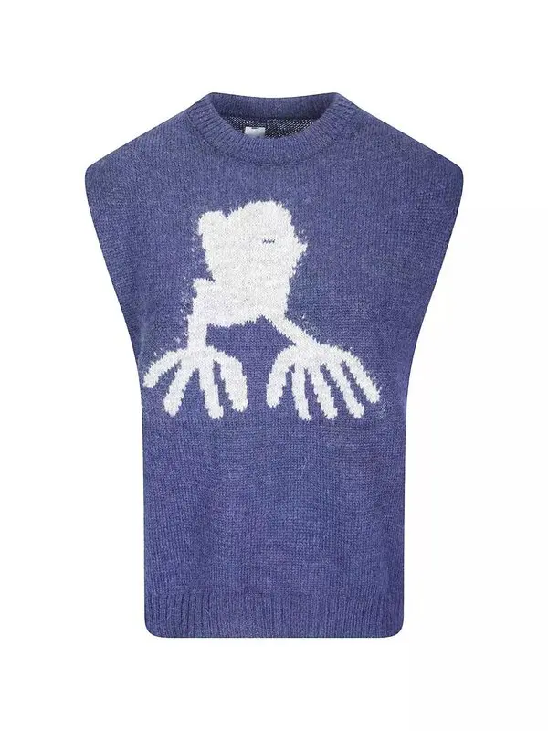 THIBAULT VAN DER STRAETE Intarsia-knit Vest - Blue