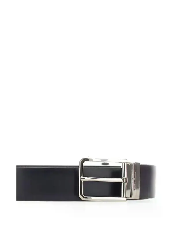 Santoni Logo Buckle Leather Belt