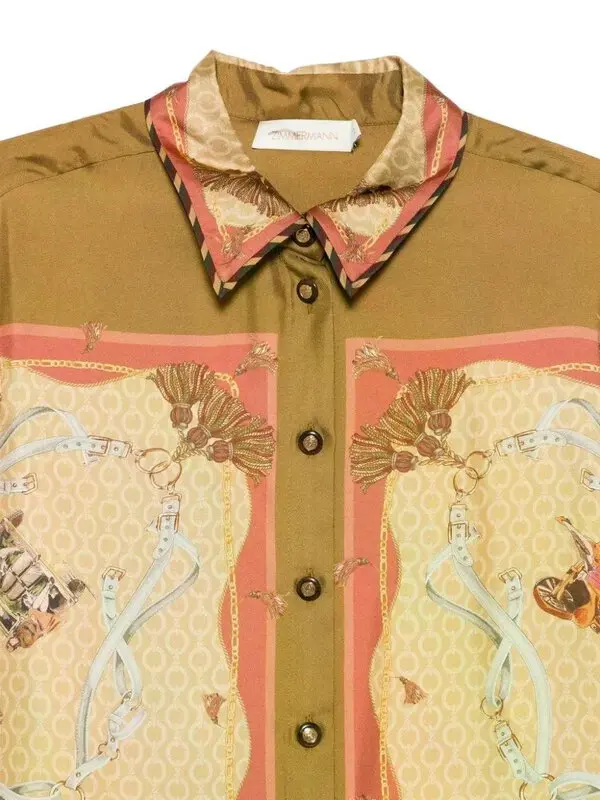 Zimmermann Valiant Scarf-print Silk Shirt