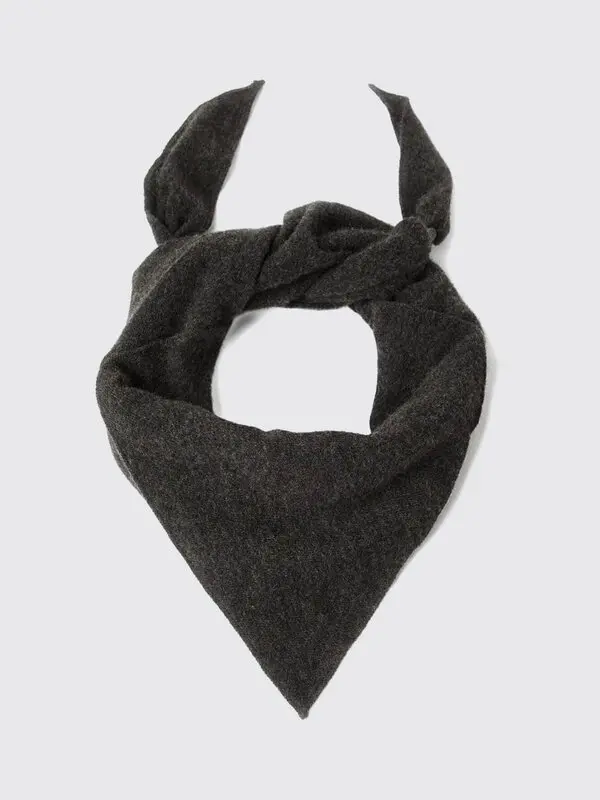 Brunello Cucinelli Triangular Cashmere Scarf With Embroidery And Monili - Black