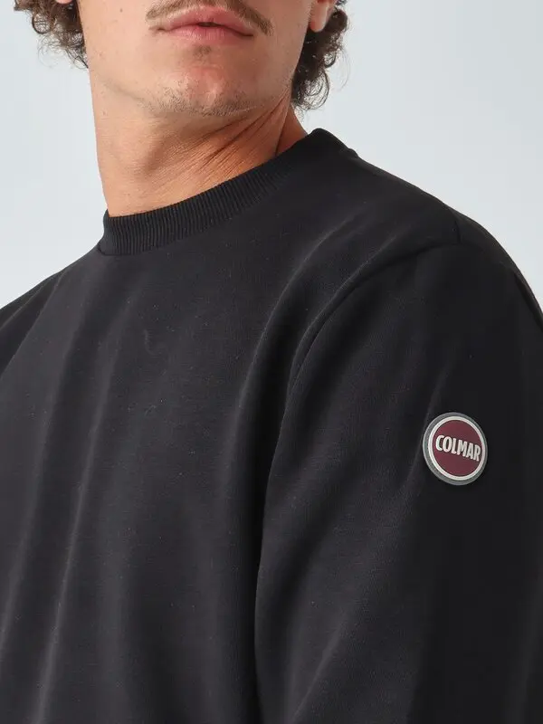 COLMAR Crewneck Sweatshirt In A Cotton Blend With A Tone-on-tone Logo - Black