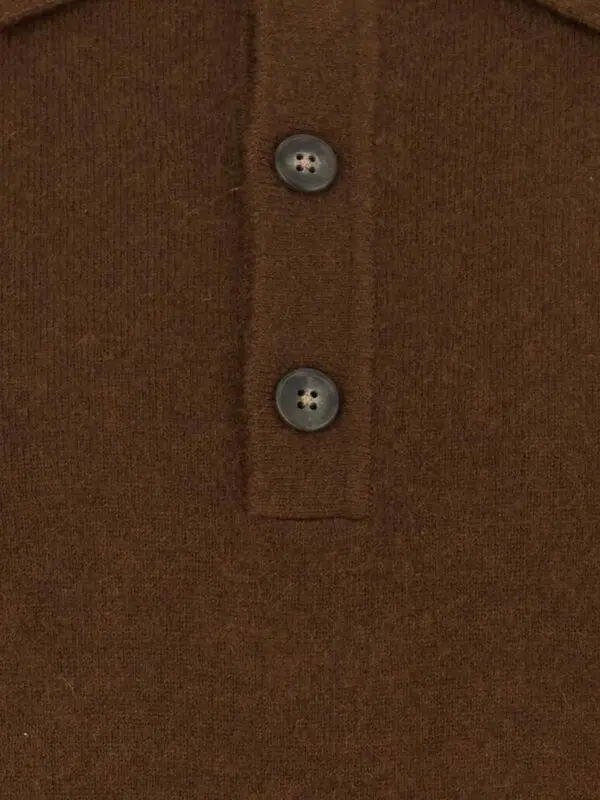 ENTIRE STUDIOS Knitted Wool And Cashmere Blend Polo Shirt With Three Buttons - Cedar