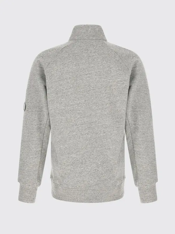 C.P. COMPANY High-neck Sweatshirt In Cotton With Half-zip Fastening - Grey