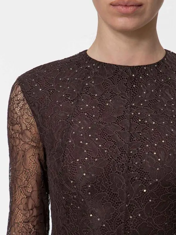 TWINSET Sequin-embroidered Lace Midi Ceremony Dress