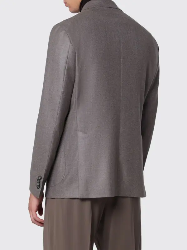Tagliatore Double-breasted Wool And Cashmere Blazer With Peak Lapels - Grey