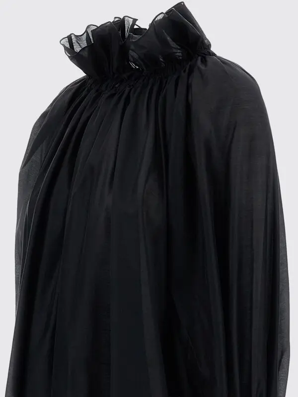 THELATEST Estelle Muslin Blouse With Ruffle Collar And Dropped Shoulders - Black