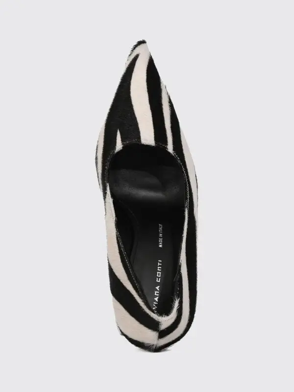 Liviana Conti Zebra Print Pony Hair Pumps With Stiletto Heel