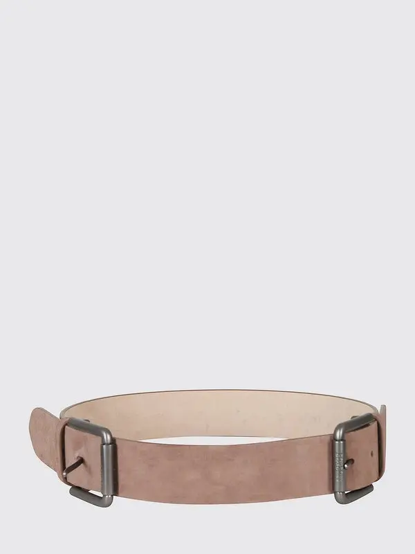 Max Mara Adjustable Suede Leather Belt With Double Buckle - Hazel