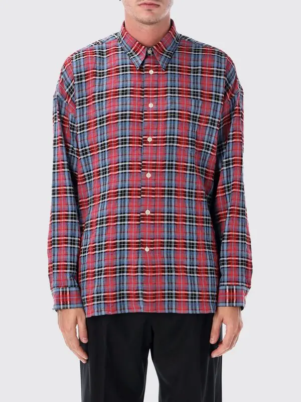 SUNFLOWER Tartan Shirt In A Cotton And Linen Blend With A Classic Collar