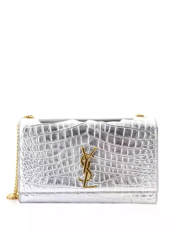 Saint Laurent Classic Monogram Crocodile Embossed Leather Medium Crossbody Bag