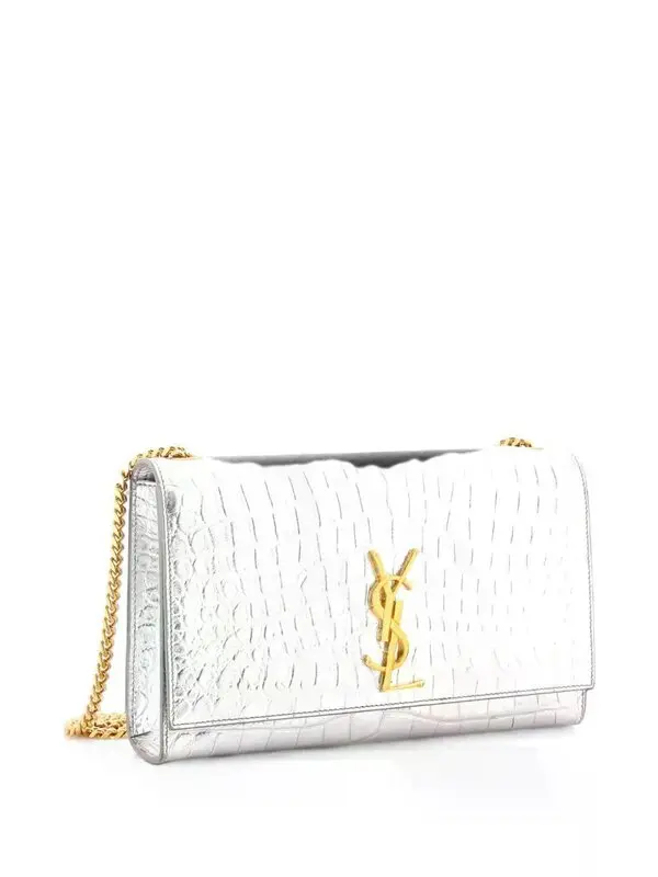 Saint Laurent Classic Monogram Crocodile Embossed Leather Medium Crossbody Bag