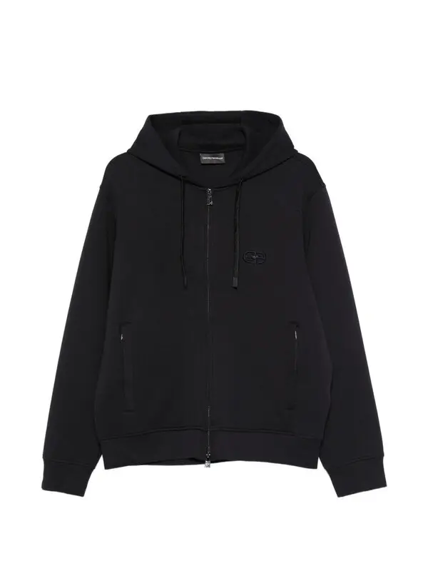 Emporio Armani Logo Cotton Hoodie - Blue