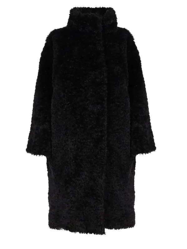 Herno Cappotto Teddy Curly In Ecopelliccia - Black