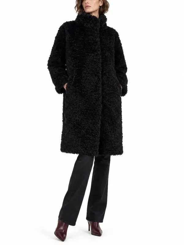 Herno Cappotto Teddy Curly In Ecopelliccia - Black