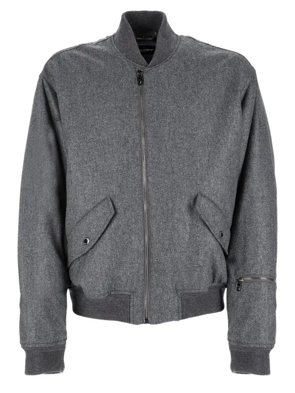 Dolce & Gabbana Bomber In Flanella Di Lana Imbottito
