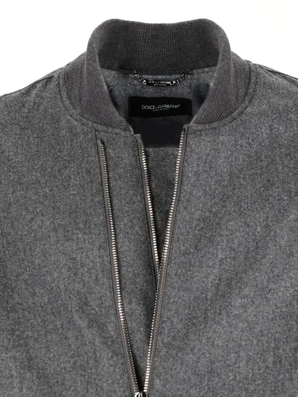Dolce & Gabbana Bomber In Flanella Di Lana Imbottito
