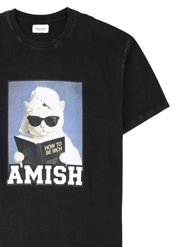 AMISH SUPPLIES T-shirt Con Stampa "rich Cat