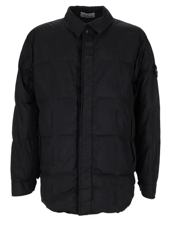 Stone Island Piumino Antigoccia Con Colletto Rigido