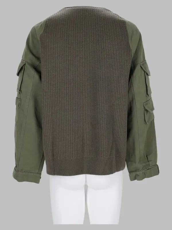 Balmain Maglia Cargo In Lana Con Inserti In Cotone