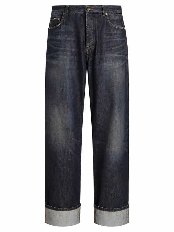 Dolce & Gabbana Jeans In Denim Con Logo Ricamato