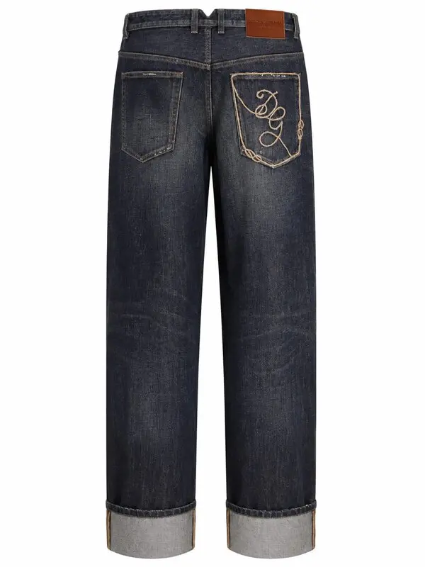 Dolce & Gabbana Jeans In Denim Con Logo Ricamato