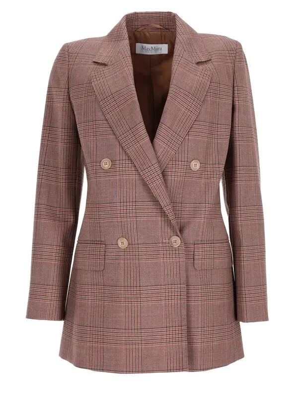 Max Mara Blazer Doppiopetto In Lana Principe Di Galles