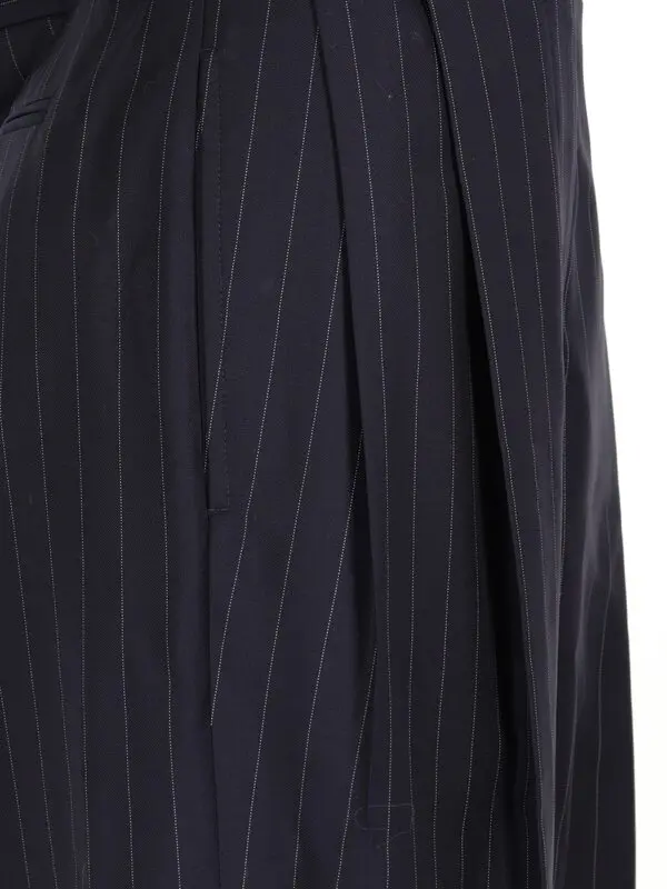 Givenchy Pantalone A Righe Con Doppia Piega In Lana