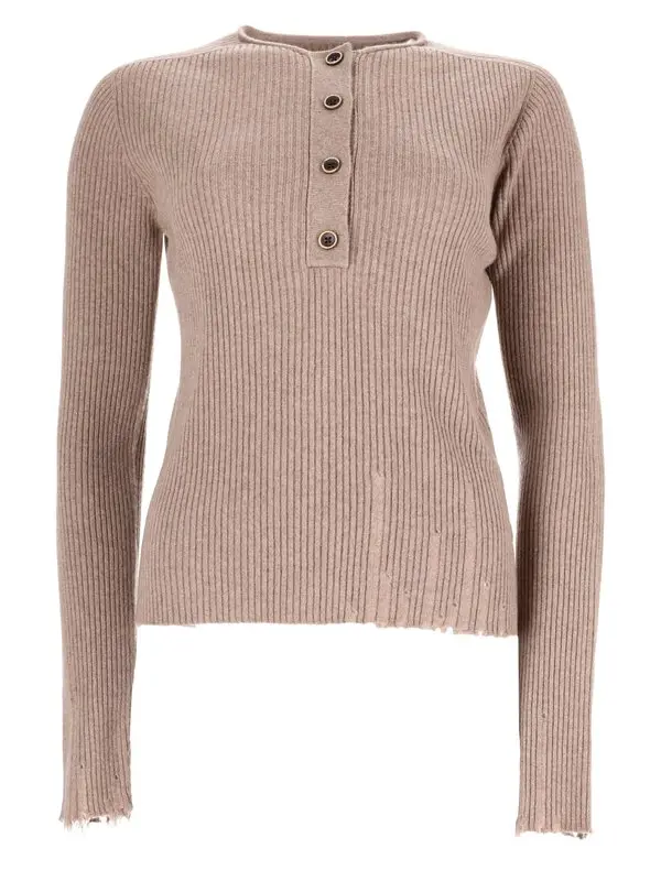 UMA WANG Maglia "henley" In Cashmere