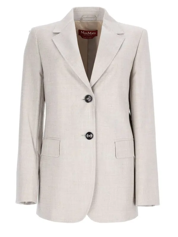 Max Mara Blazer Monopetto In Flanella Di Lana