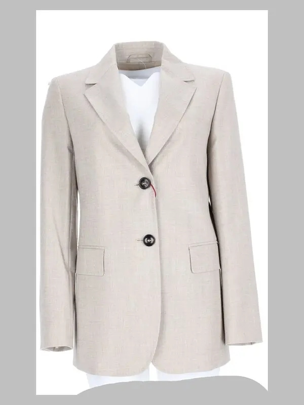 Max Mara Blazer Monopetto In Flanella Di Lana