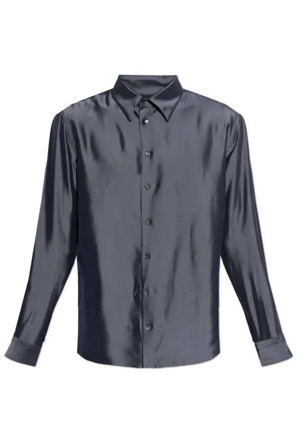Giorgio Armani Men’s Satin Shirt Navy - Blue