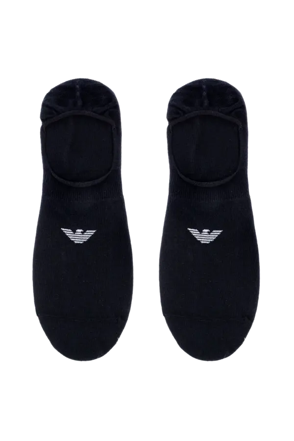 Emporio Armani Set Of Three Low-cut Socks With White Logo