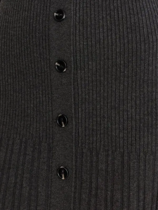 REISS Nova Pleated Knit Collared Midi Dress