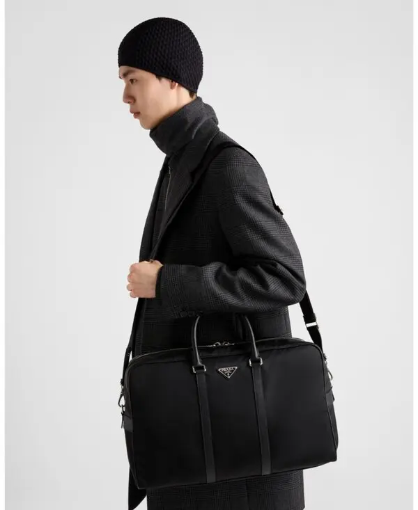 Prada Re-nylon And Saffiano Leather Duffel Bag