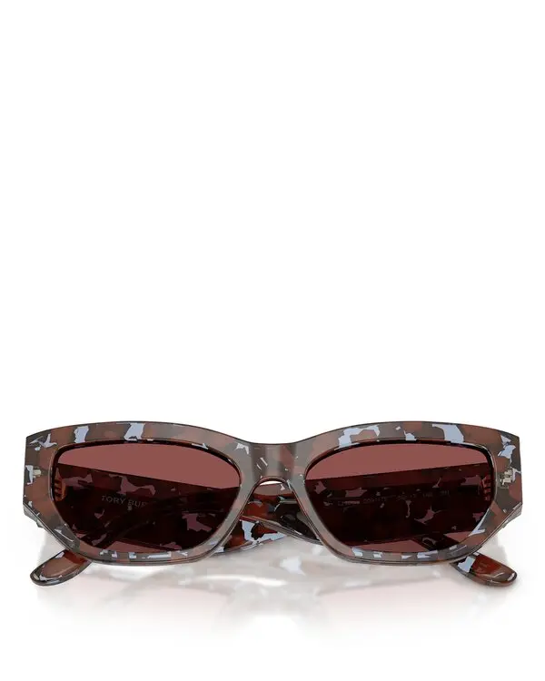 Tory Burch Rectangular Sunglasses, 55mm - Blue