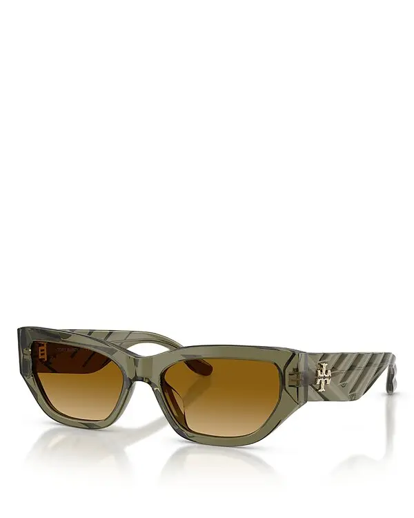 Tory Burch Rectangular Sunglasses, 55mm - Olive