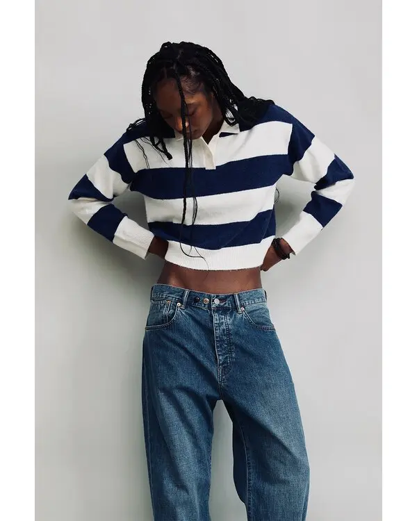 Denimist Cropped Rugby Sweater